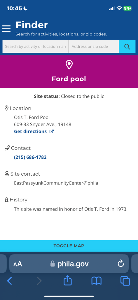 Ford Pool | Swimming Philadelphia